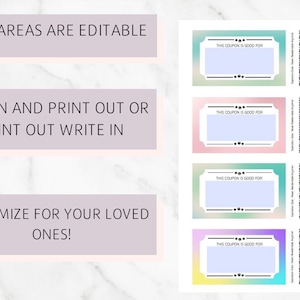 Printable Kids Reward Coupons, Editable Reward Coupons, Pre-filled ...