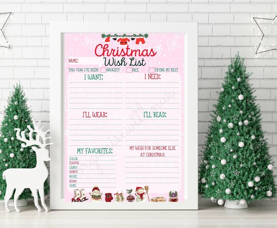 Plantilla De Lista De Navidad Para Niños