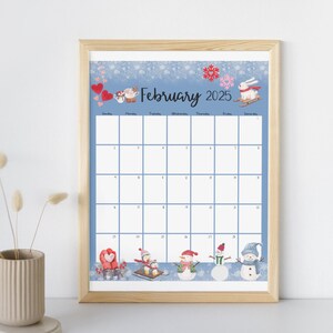 EDITABLE February 2025 Calendar, Printable February Calendar, Beautiful ...