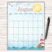 Printable August 2025 Calendar, Fillable August Planner, Homeschool ...