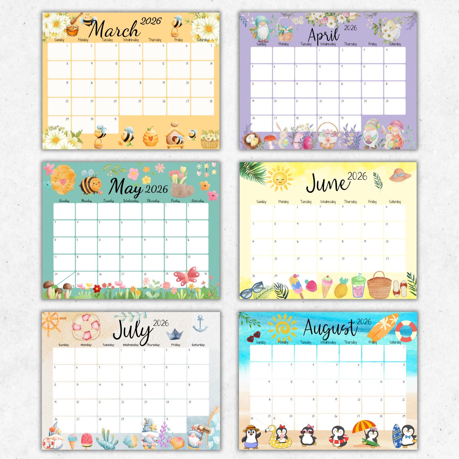 2025 2026 Academic Calendar Bundle, Printable Monthly Calendar PDF ...