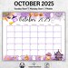 October 2025 Printable Calendar, Halloween Monthly Planner, Cute Spooky ...