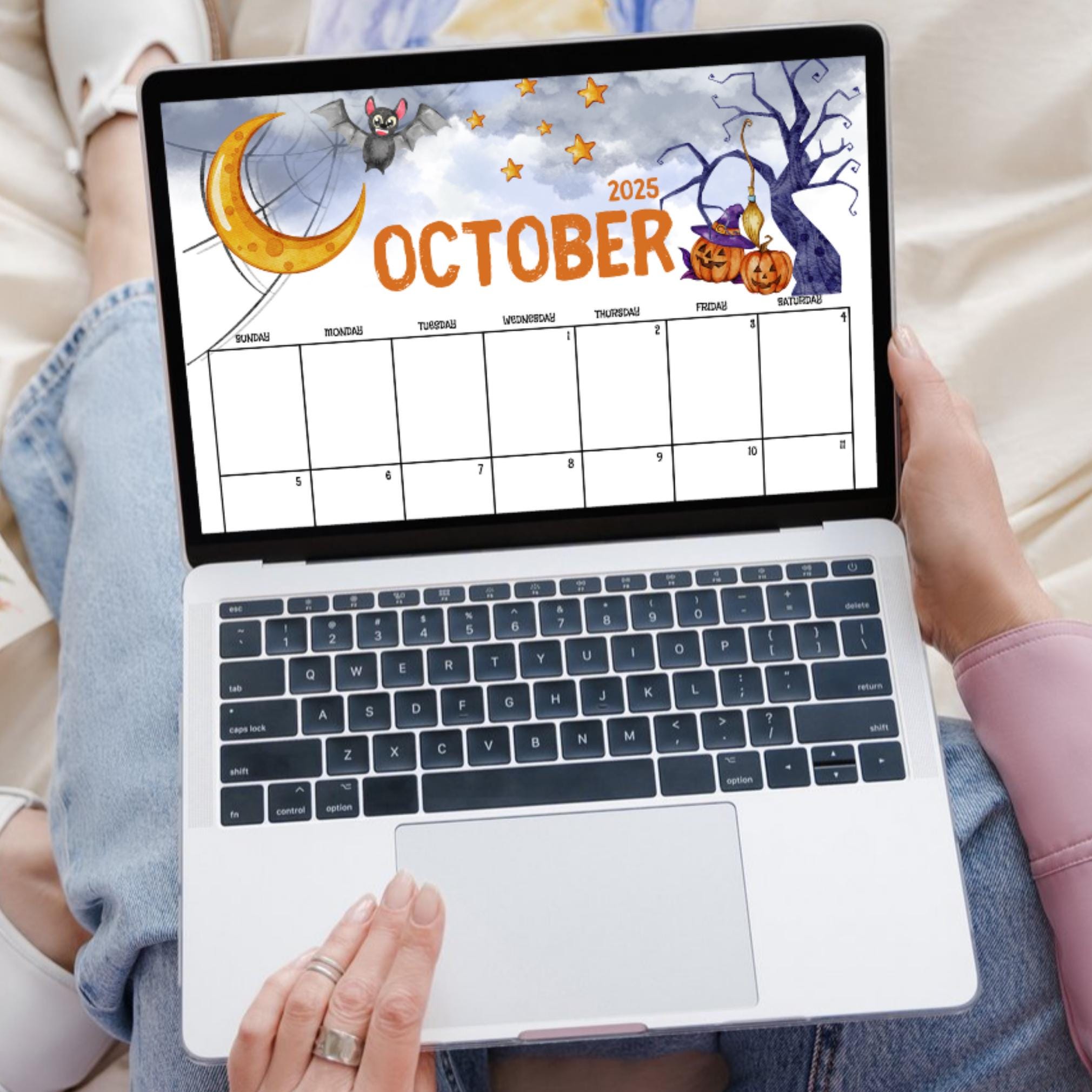 EDITABLE October 2025 Calendar, Happy Halloween, Kids Weekly Schedule ...