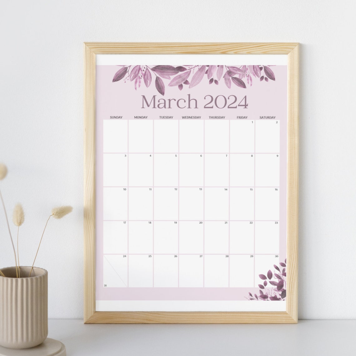 Editable 2024 March Calendar, Beautiful Monthly Calendar, March Daily ...
