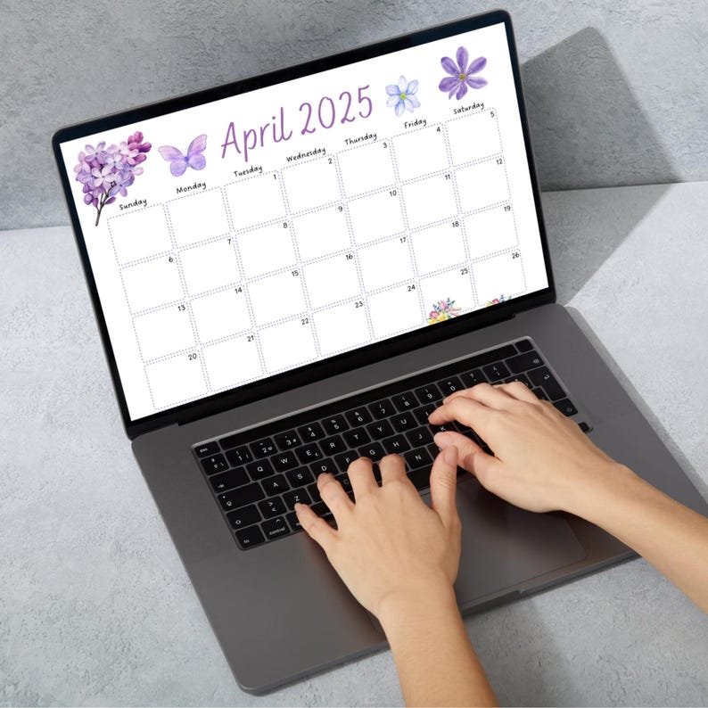 EDITABLE April 2025 Calendar, Beautiful Spring, Printable April ...