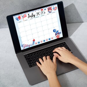 EDITABLE July 2025 Calendar, 4th July Independence Day, Happy 4th July ...