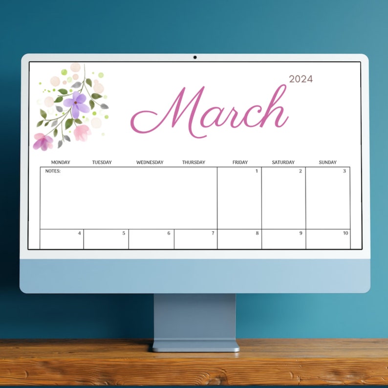 Editable March Calendar, March 2024 Printable, Fillable Calendar ...