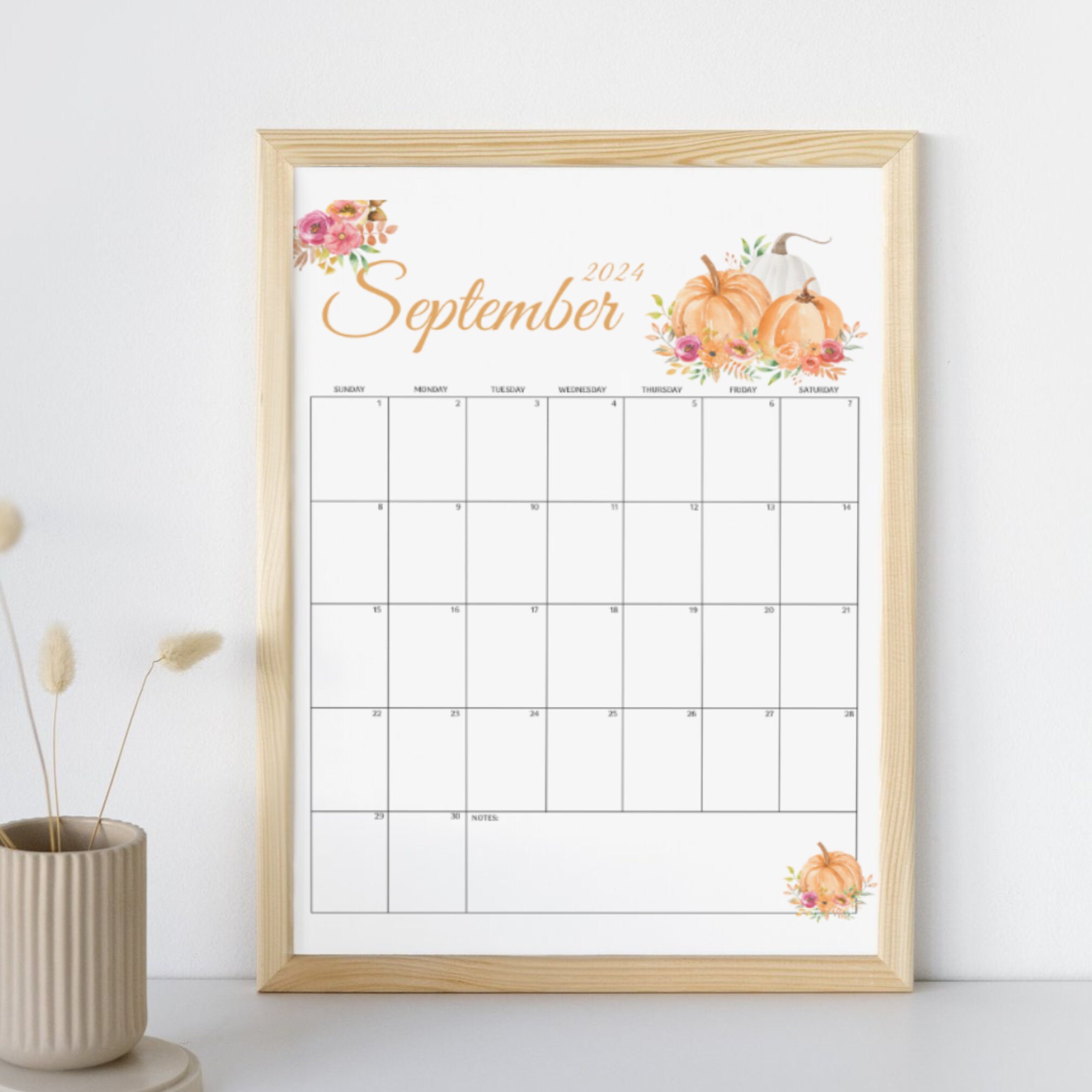 Editable 2024 September Calendar, Classroom Calendar, Vertical ...