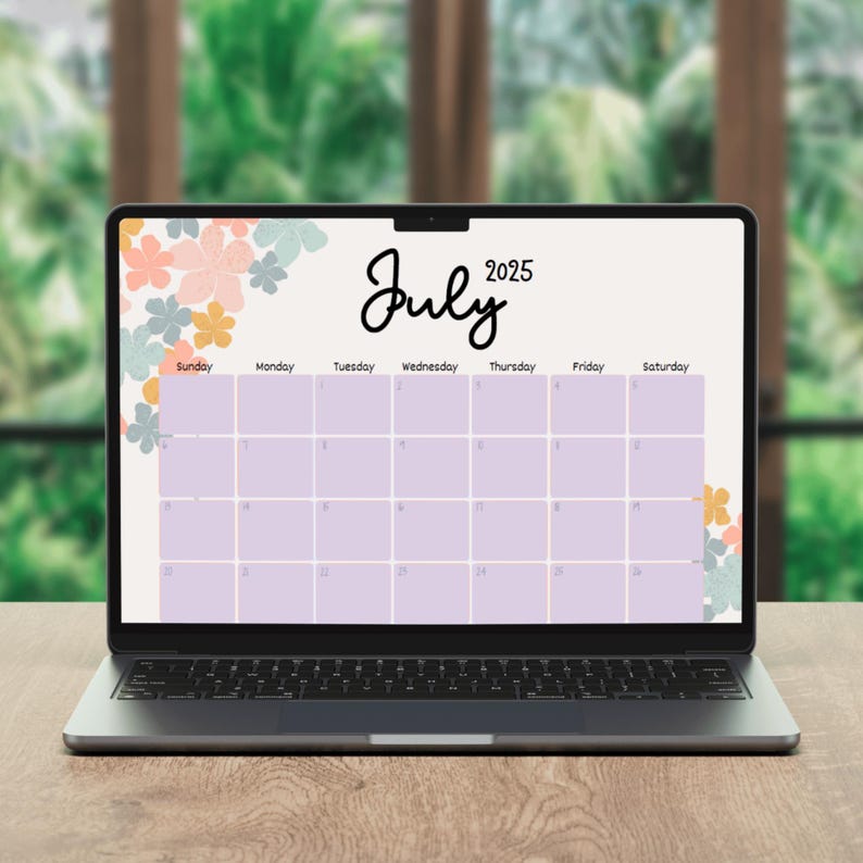 EDITABLE July 2025 Calendar, 2025 Summer Planner, July Monthly Schedule ...