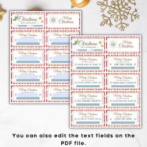 Personalized Kids Christmas Coupon Book, Editable Christmas Coupon ...