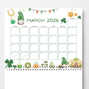 EDITABLE March 2026 Calendar, Printable Fillable Calendar Planner ...