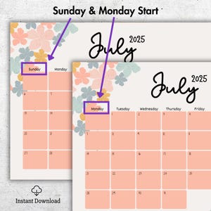 EDITABLE July 2025 Calendar, 2025 Summer Planner, July Monthly Schedule ...