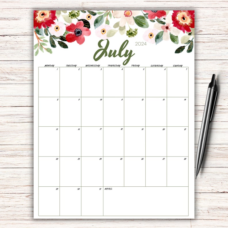 Editable July 2024 Planner, Printable July 2024 Planner, Fillable ...