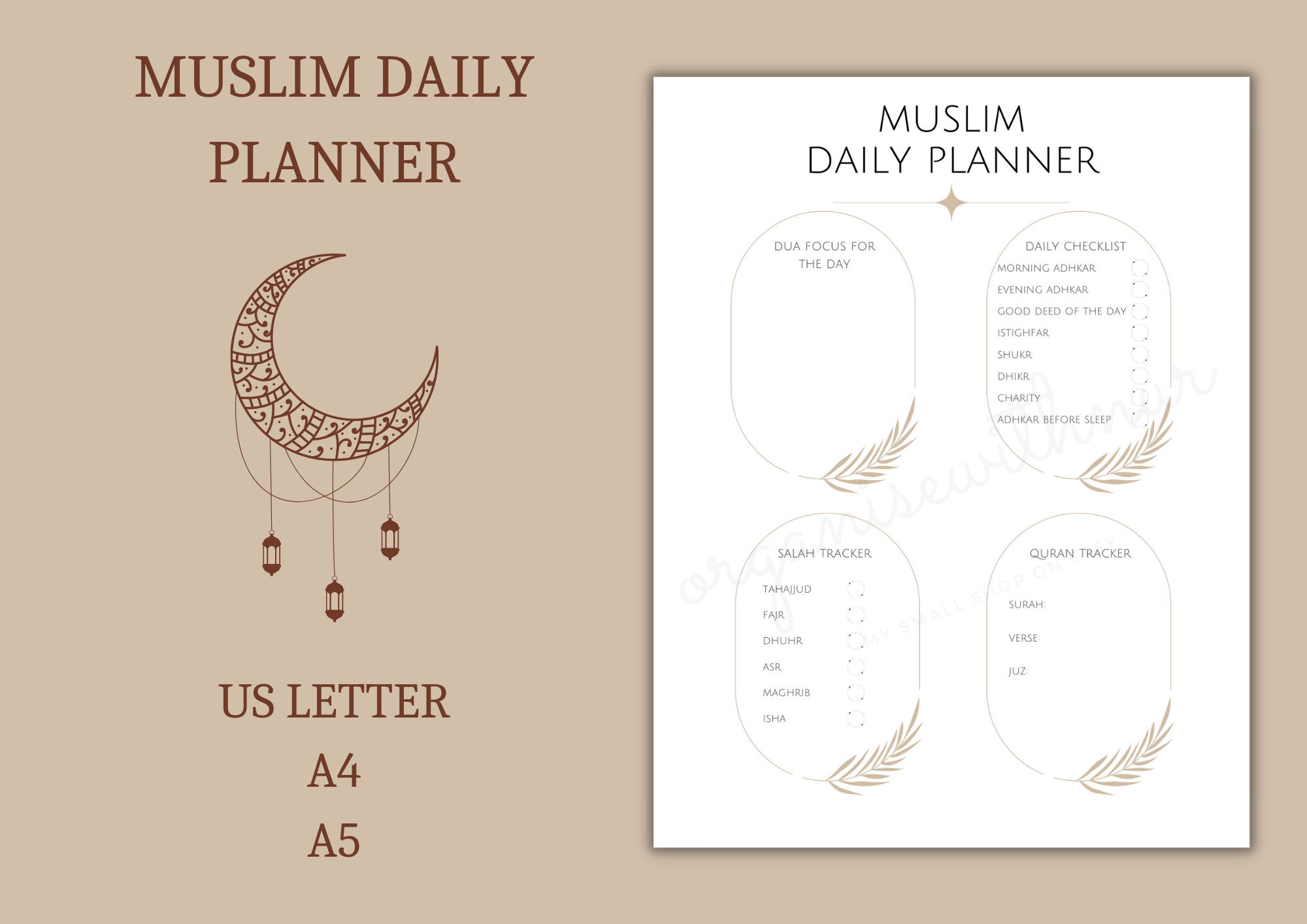 Printable Muslim Planner, Daily Salah Planner, Dua Journal, Quran ...