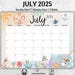 July 2025 Printable Calendar, Beach Theme Monthly Planner, Digital PDF ...
