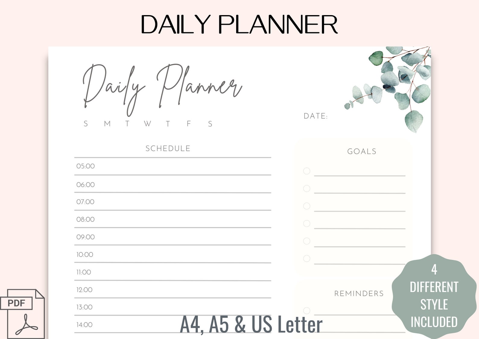 Printable Simple Daily Organizer Minimalist Work Planner - Etsy
