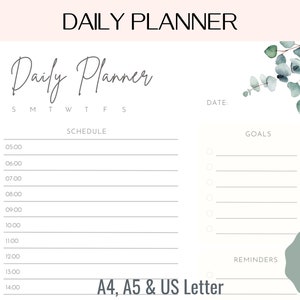 Printable Simple Daily Organizer Minimalist Work Planner - Etsy