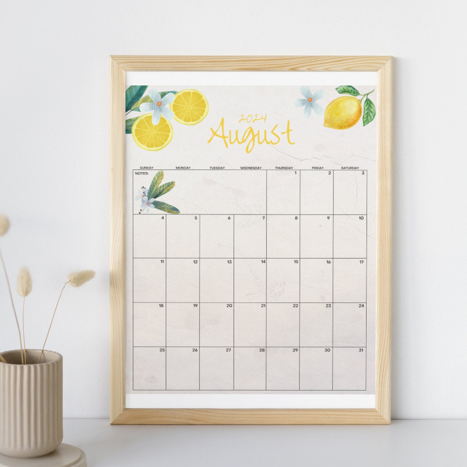 EDITABLE August 2024 Calendar, Printable Homeschool Planner, Simple ...