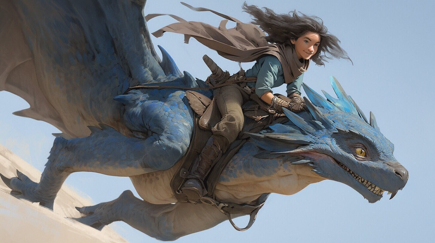 1 Midjourney Prompt for Girls and Dragons - Etsy