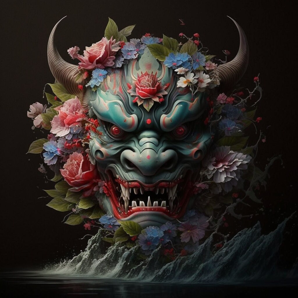 2 Midjourney Prompts for Oni Masks - Etsy