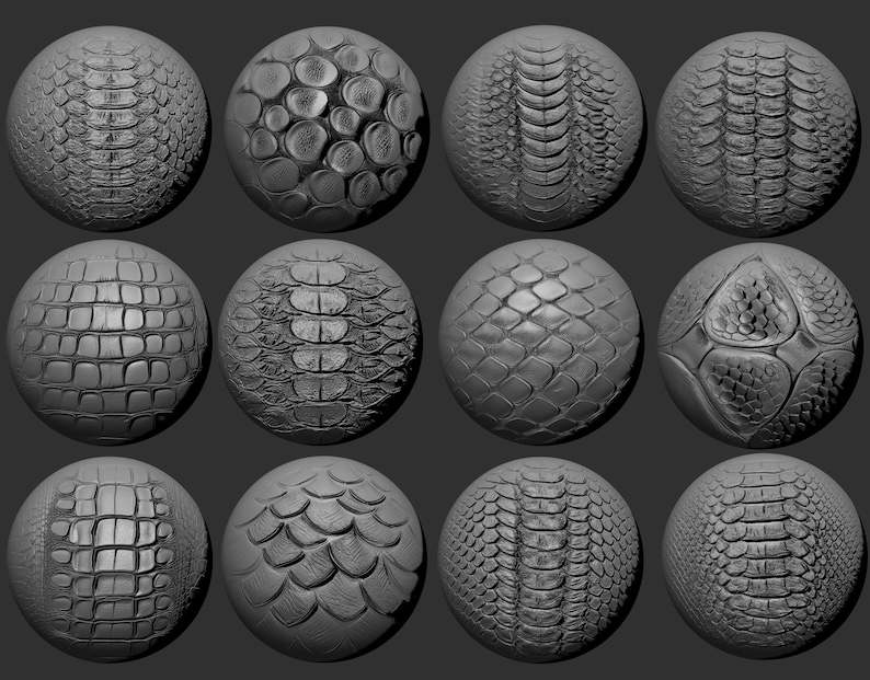 12 Reptile Skin Alphas for Zbrush - Etsy