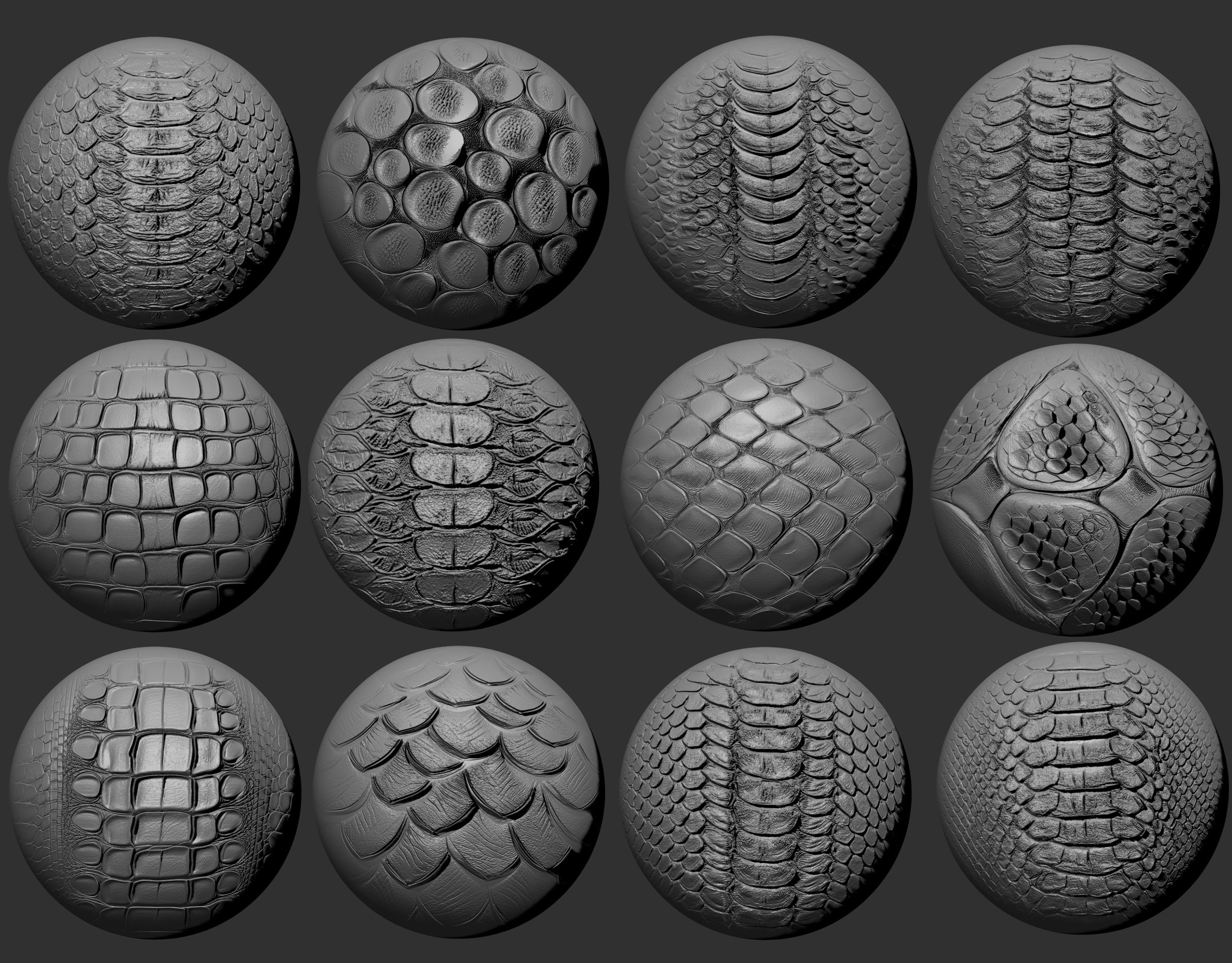 12 Reptile Skin Alphas for Zbrush - Etsy