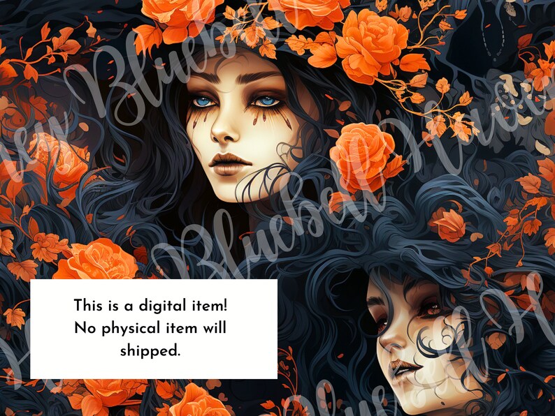 Ethereal Gothic Witch Digital Paper Pack Halloween Seamless Pattern ...