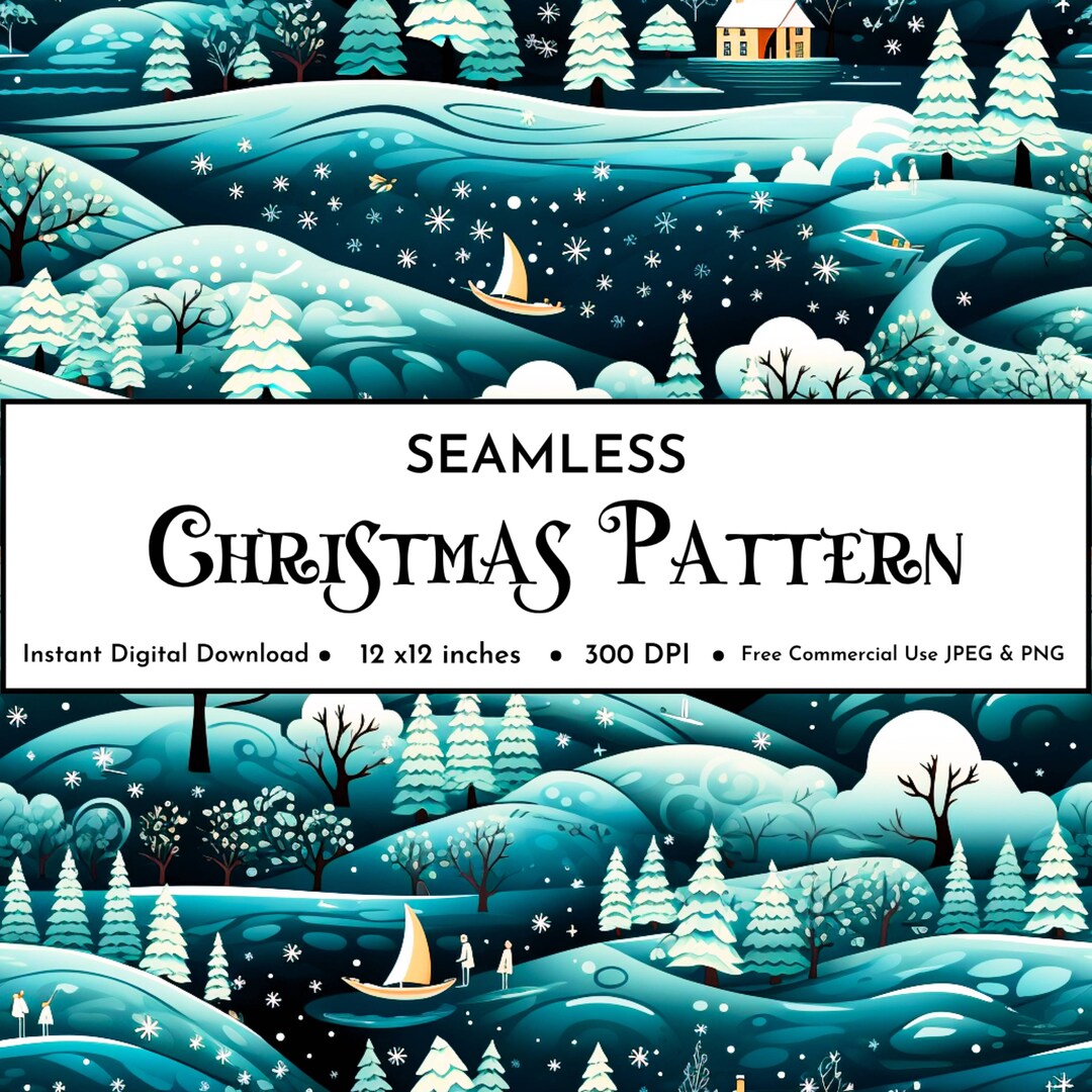 Winter Christmas Digital Paper: Snowy Seamless Texture (digital ...