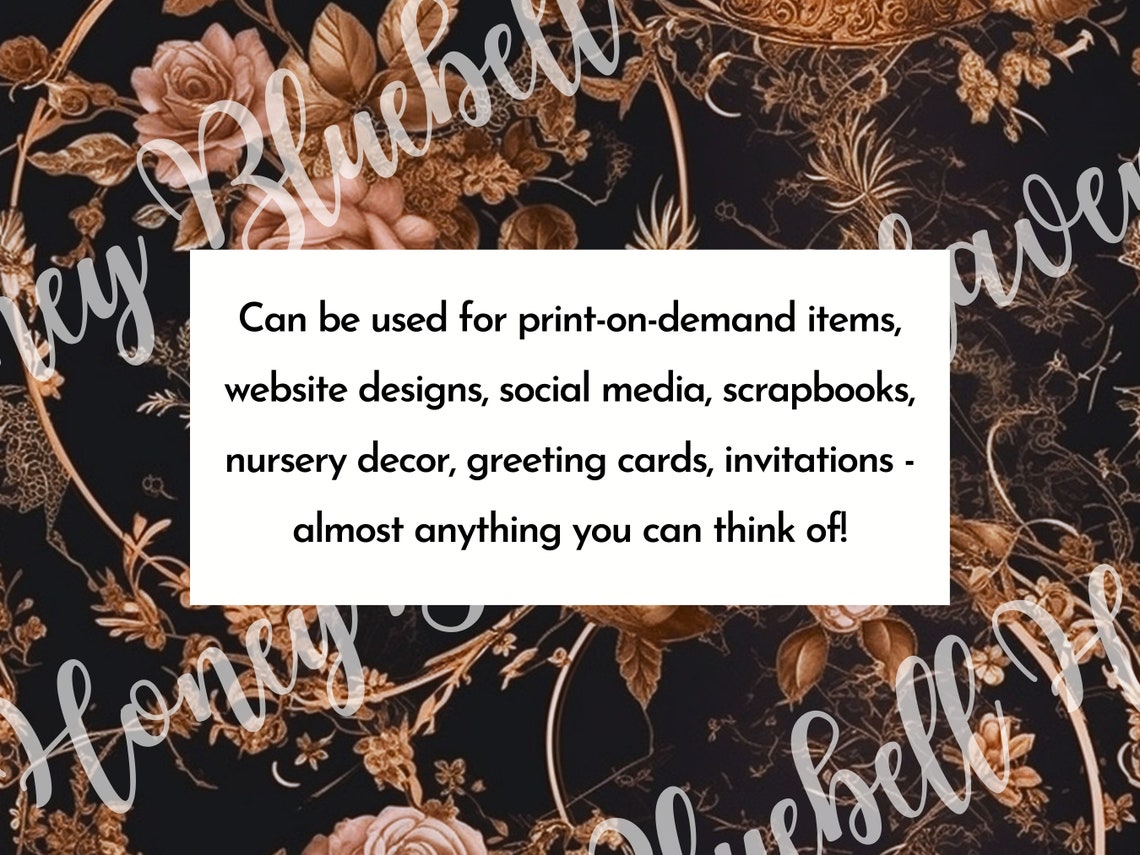 Dark Academia Floral Digital Paper Pack Seamless Pattern - Etsy