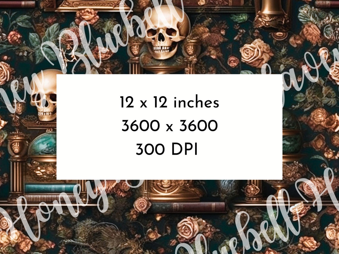 Dark Academia Floral Digital Paper Pack Seamless Pattern - Etsy