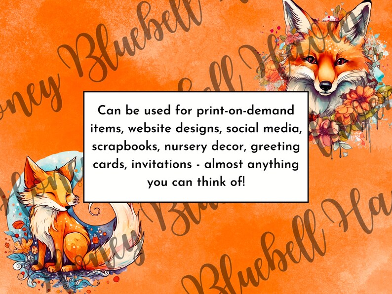 Watercolor Fox Clipart Painted Foxes Clipart Woodland Animal ...