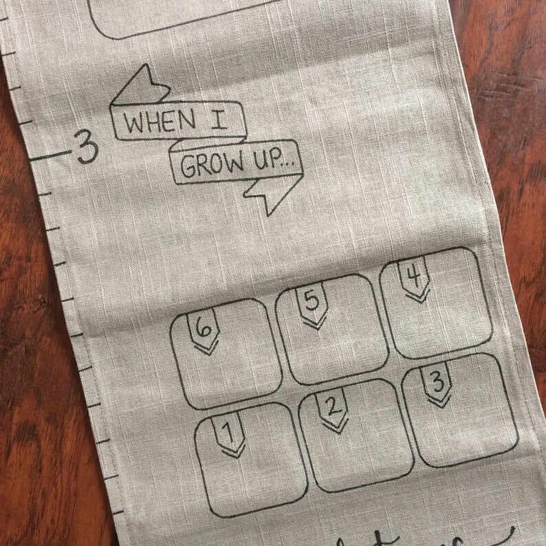 Custom Canvas Wall Growth Chart / Personalized Baby Shower Gift ...