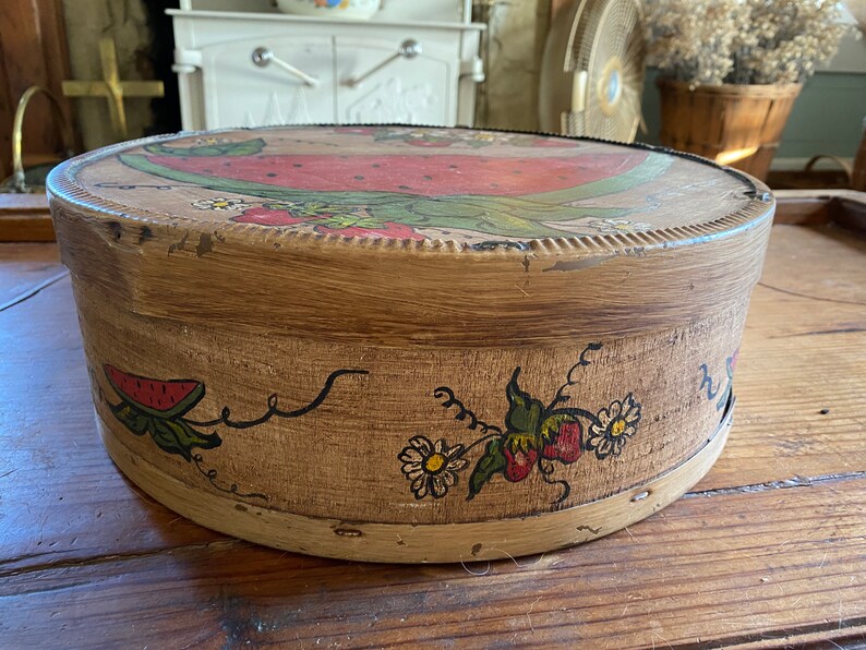 Vintage Hand Painted Cheese Box Country Farmhouse Rustic - Etsy