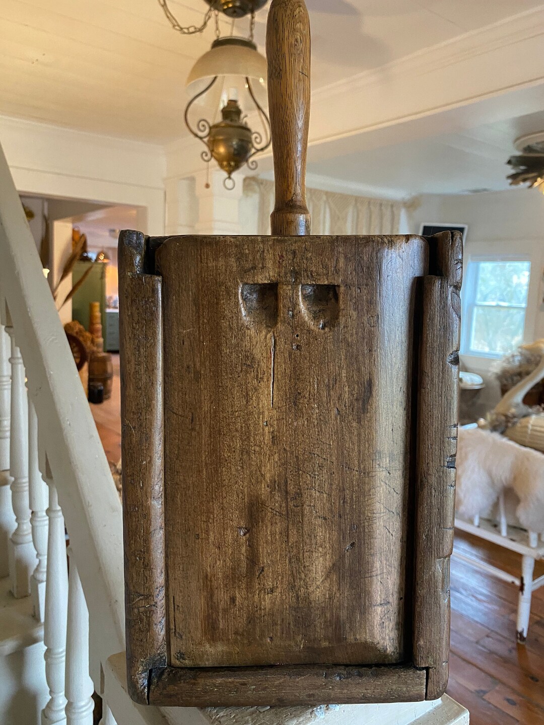 Primitive Antique Wooden Candle Box 1800s Sliding Lid and Handle ...