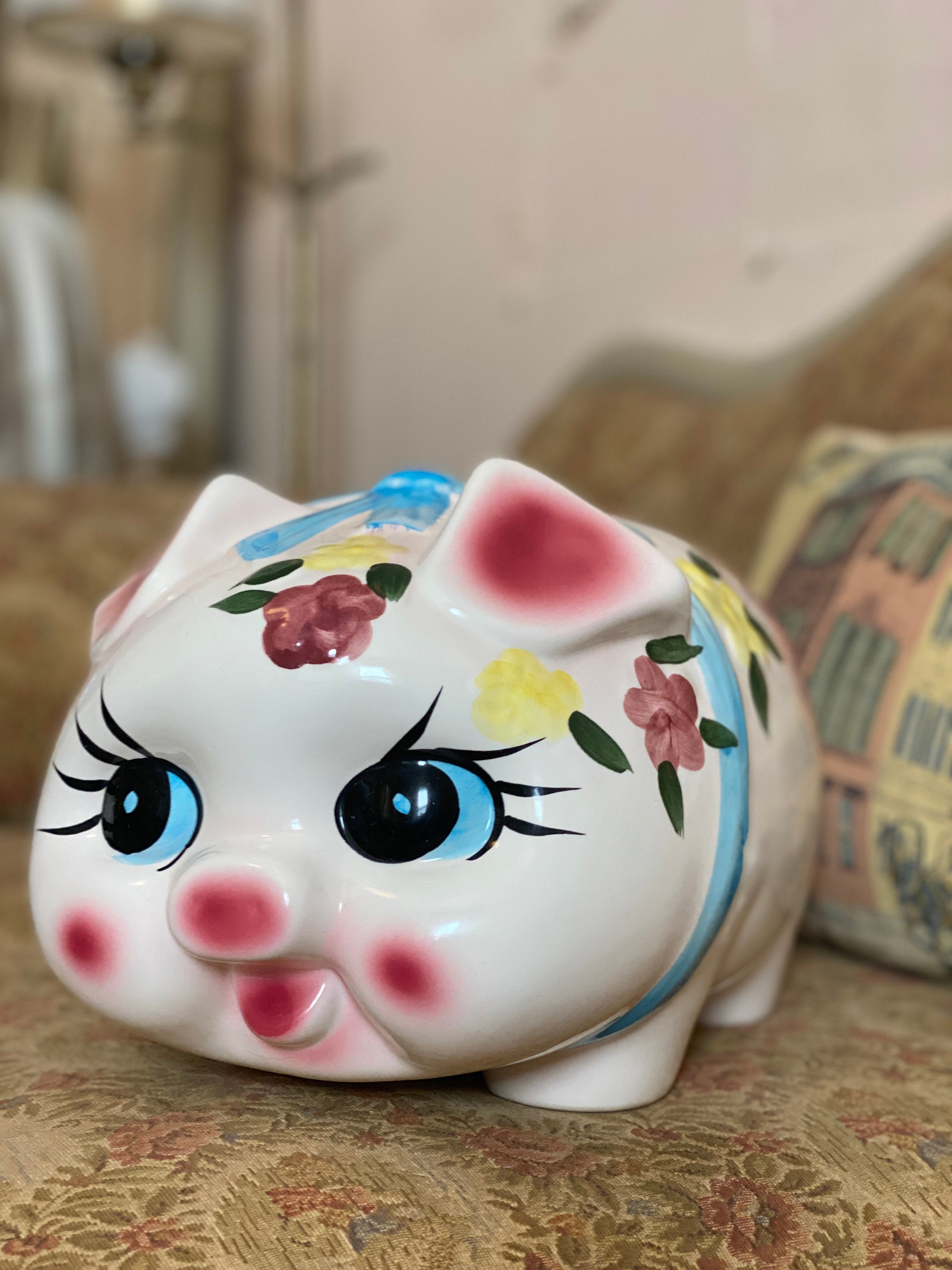 Vintage Ceramic Porcelain Piggy Bank Oversized Plays Old Macdonald Had ...