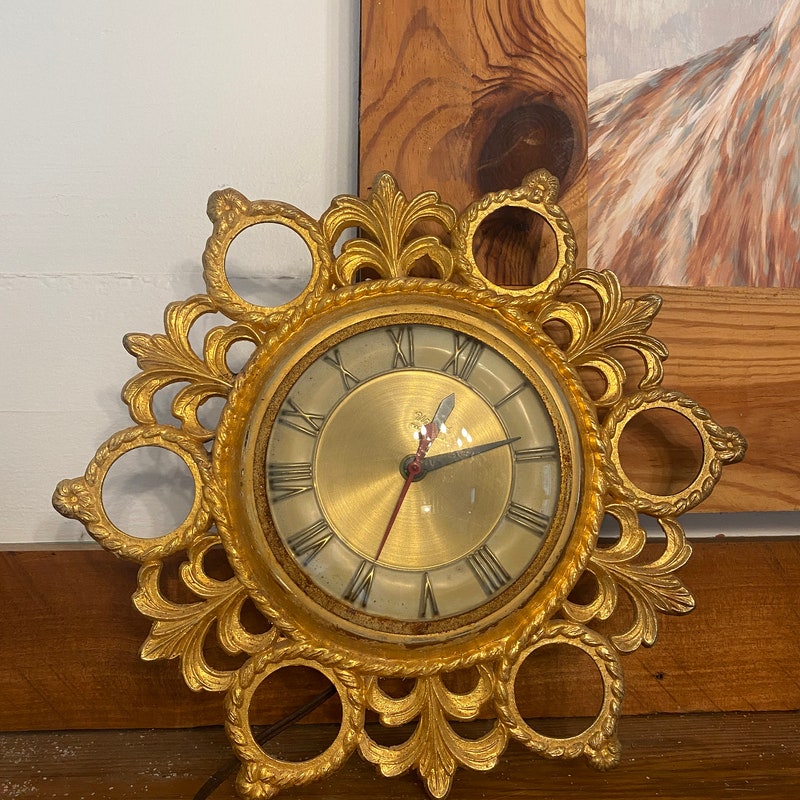 Gold Wall Clock - Etsy