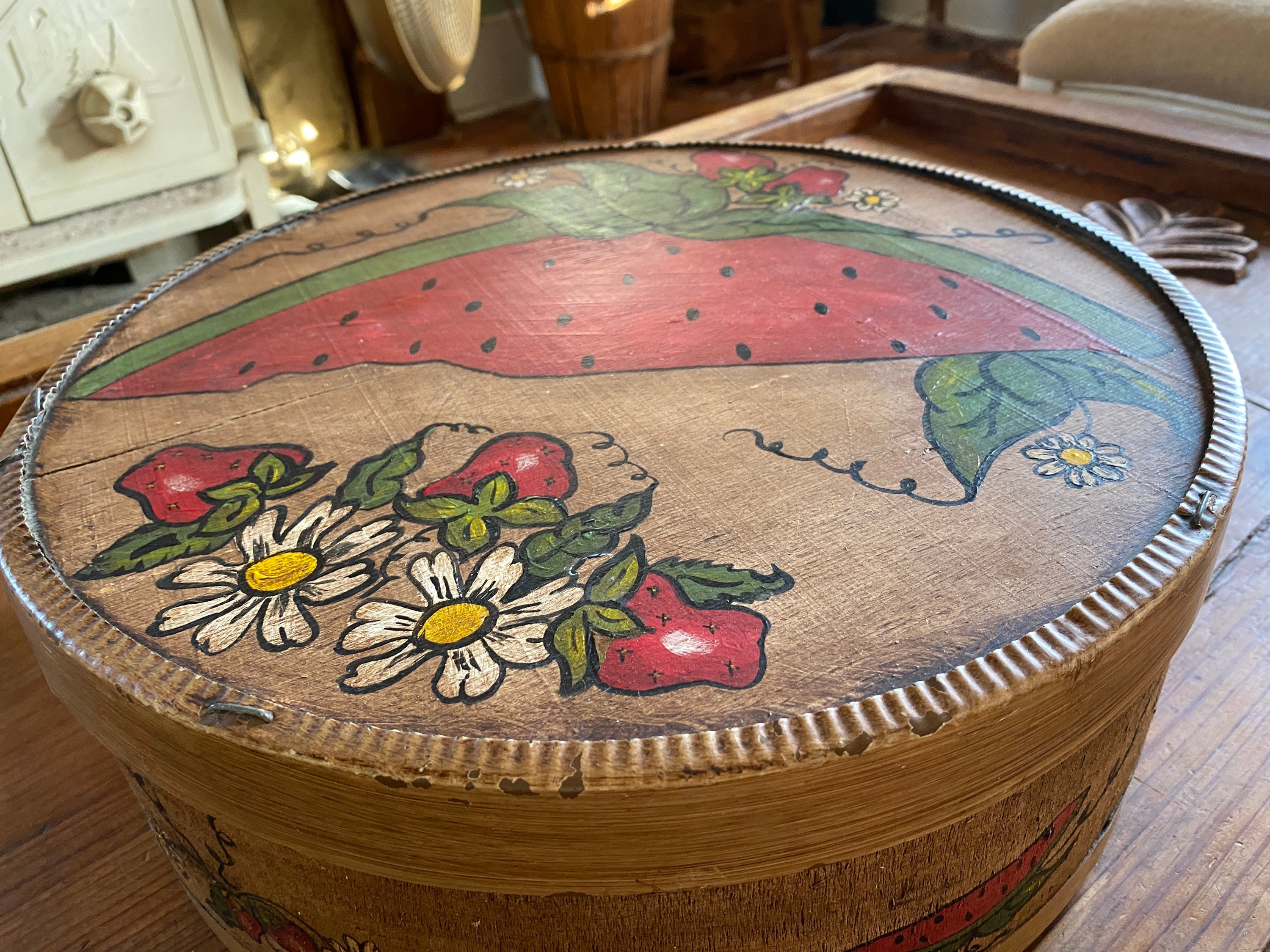 Vintage Hand Painted Cheese Box Country Farmhouse Rustic - Etsy