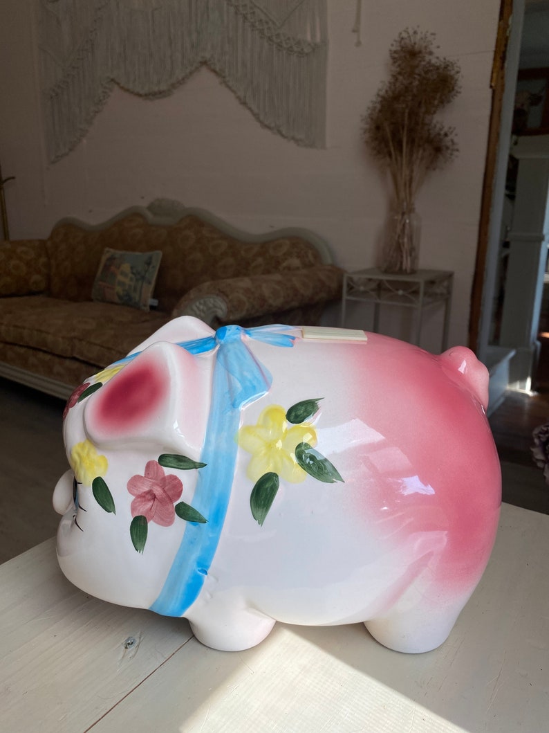 Vintage Ceramic Porcelain Piggy Bank Oversized Plays Old Macdonald Had ...