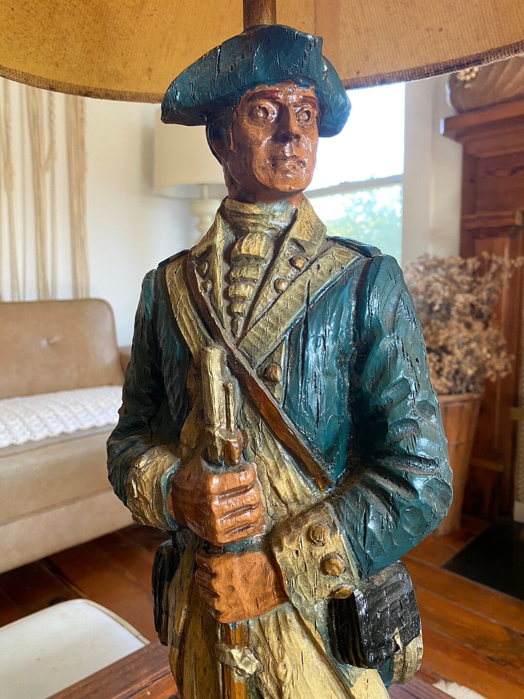 Vintage Americana Soldier Lamp Revolutionary War Military Militaria ...