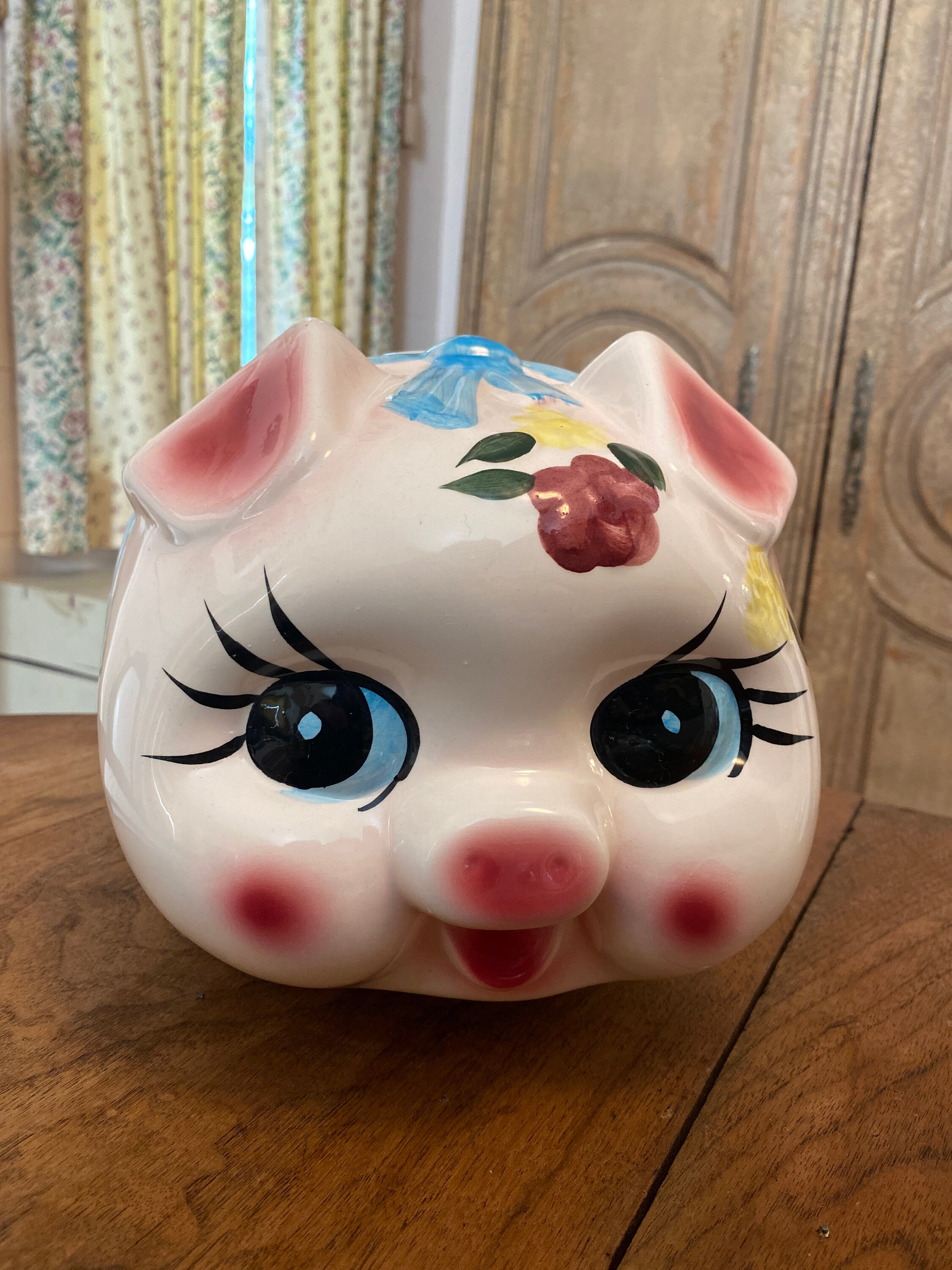 Vintage Ceramic Porcelain Piggy Bank Oversized Plays Old Macdonald Had ...