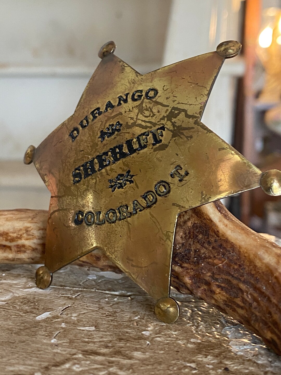 Vintage Brass Sheriff Badge Durango Colorado USA 1970 Original FOX ...