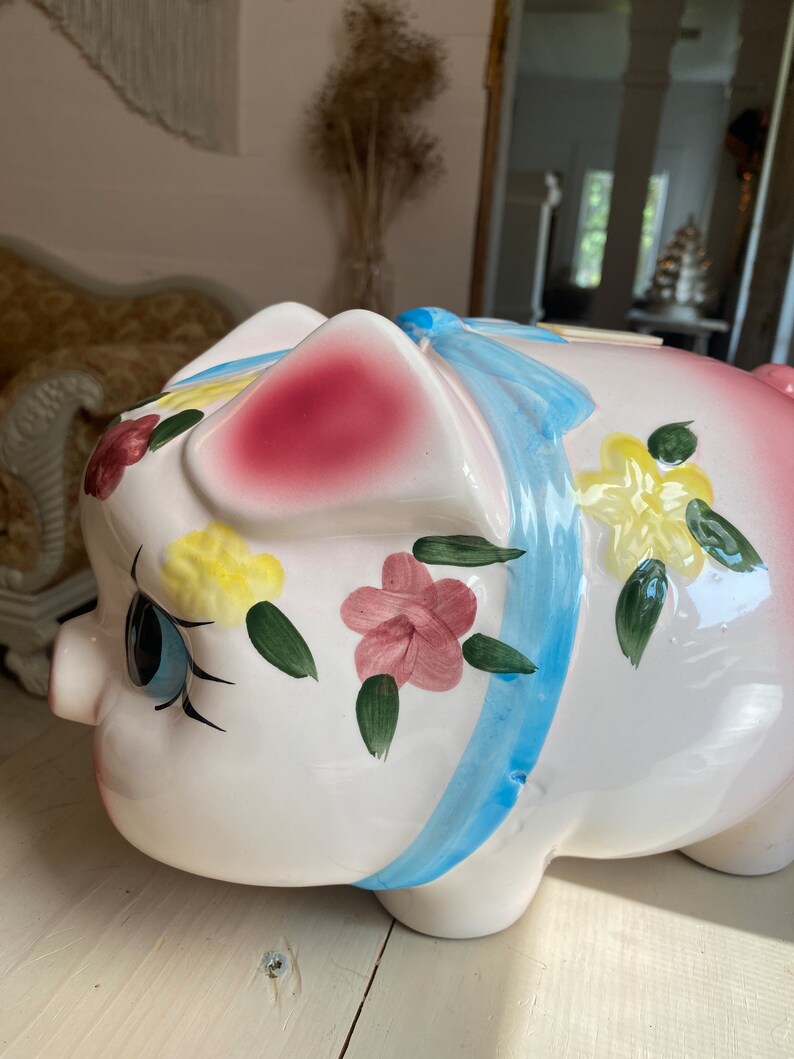 Vintage Ceramic Porcelain Piggy Bank Oversized Plays Old Macdonald Had ...