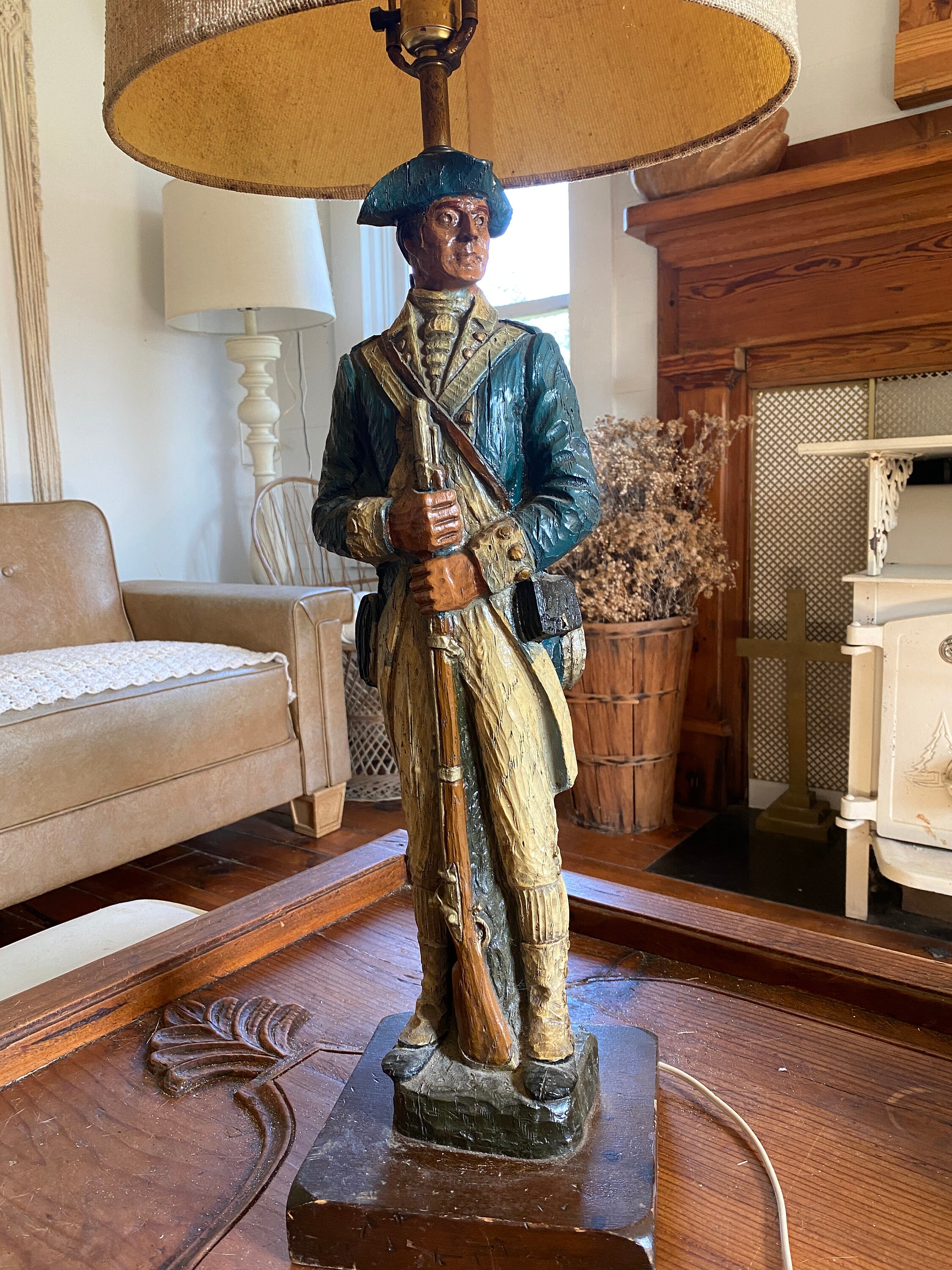 Vintage Americana Soldier Lamp Revolutionary War Military Militaria ...