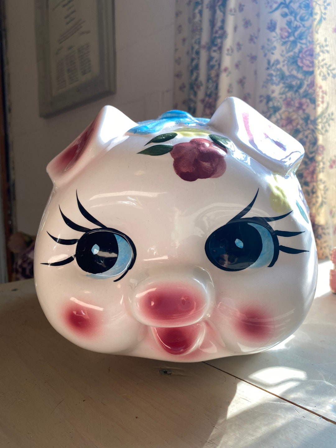 Vintage Ceramic Porcelain Piggy Bank Oversized Plays Old Macdonald Had ...