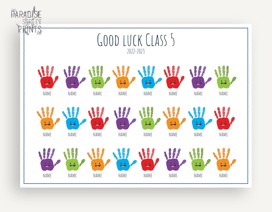 Personalised Handprints Print, End of Year Gift for Students, Teacher ...