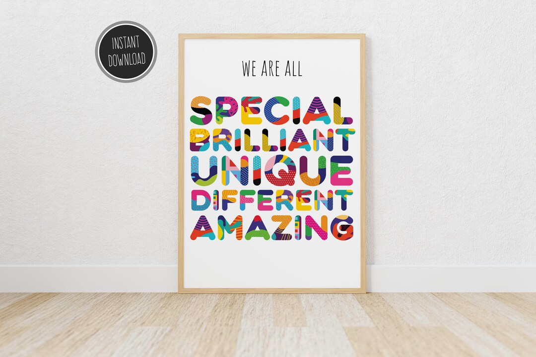 Inspiring Classroom Portrait Poster, Positive Kindness Poster, Children ...