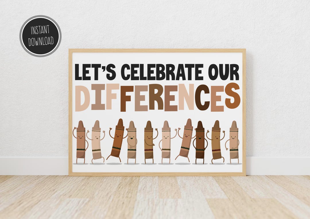 Differences Classroom Decor, Positive Kindness Poster, Be Kind, Kid’s ...