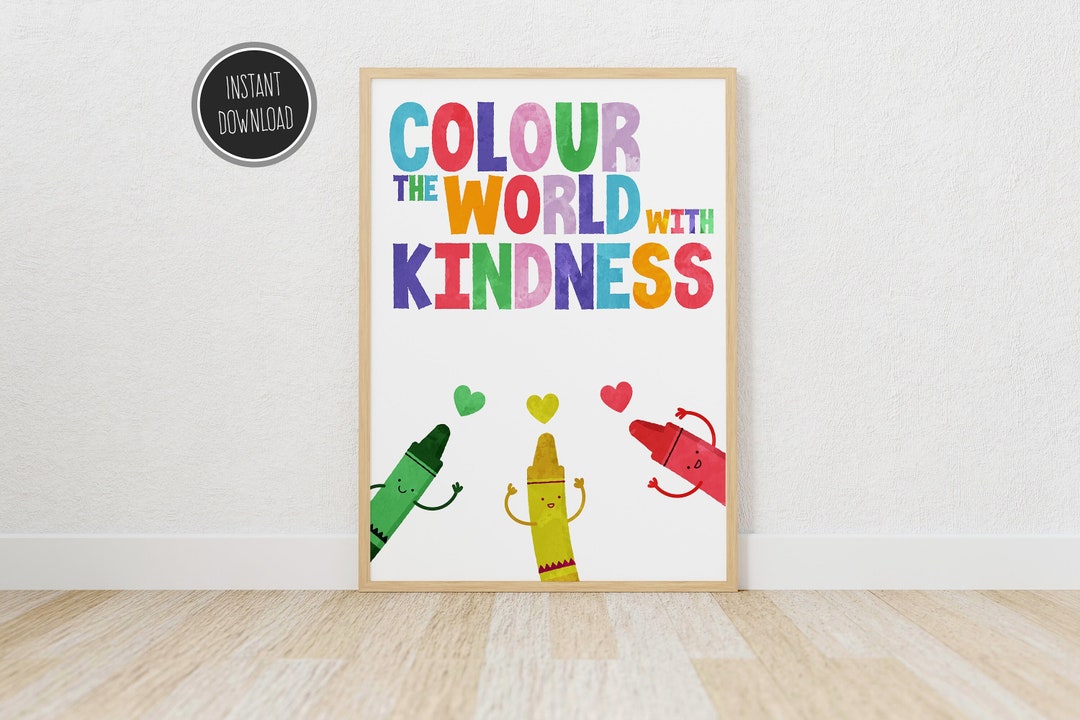 Inspirational Classroom Decor, Positive Kindness Poster, Be Kind, Kid’s ...