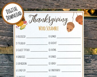 Thanksgiving Scattergories Game Thanksgiving Game Kids Game - Etsy