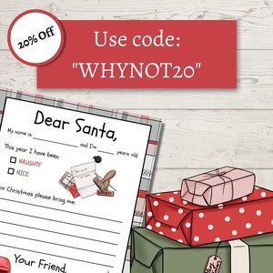 Letter to Santa Printable | Christmas Wish List | Dear Santa Printable ...